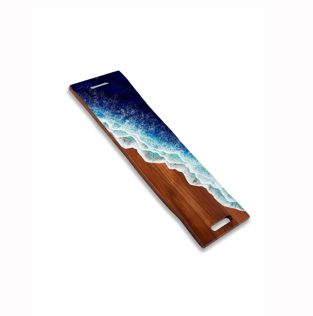 Resin Wave Charcuterie Board, Live Edge Wave Tray - Etsy