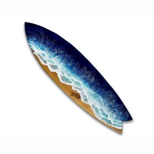 Surfboard Table With Epoxy Resin Waves, Resin Wave Coffee Table - Etsy