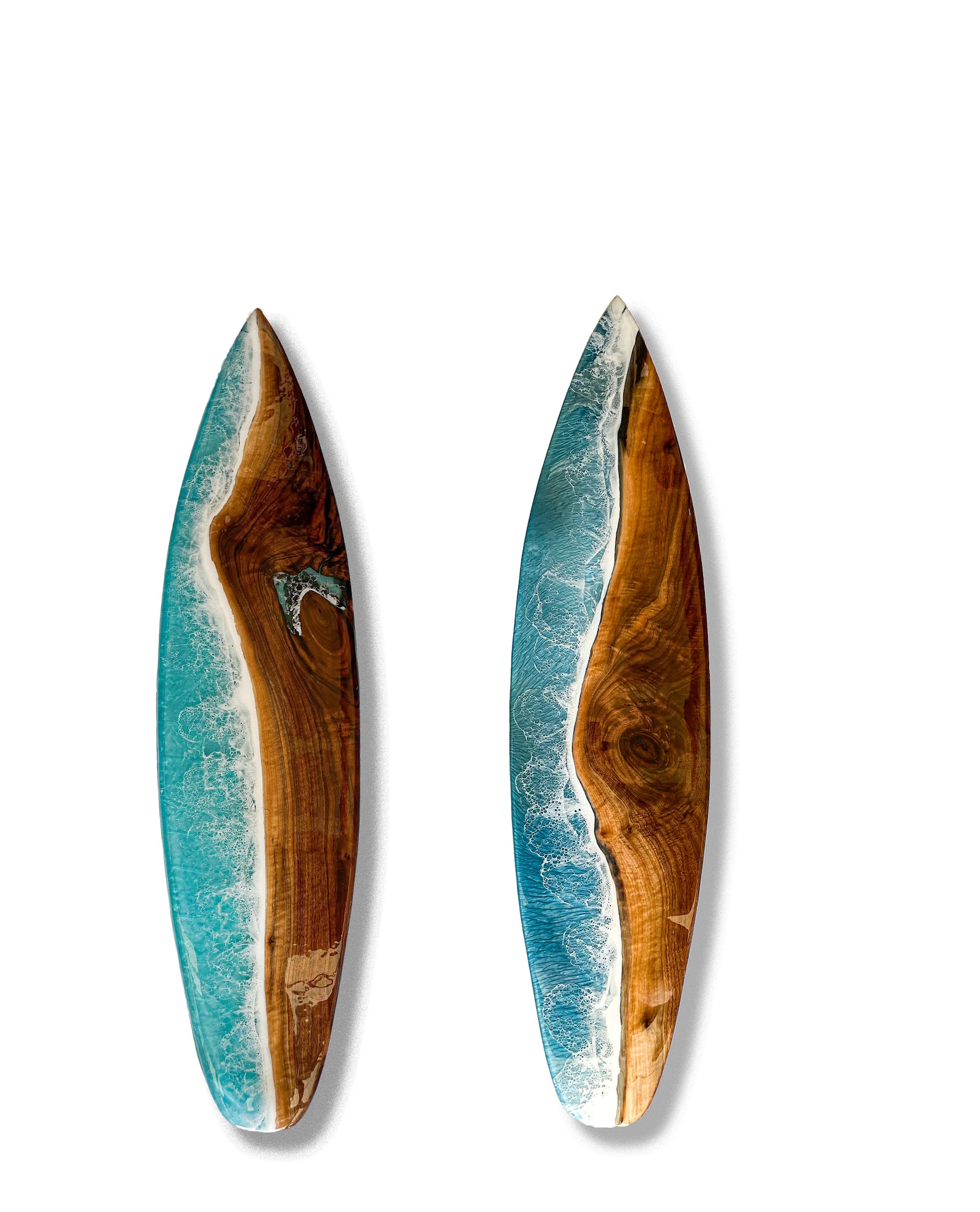 River Surfboard, Live Edge Black Walnut Wood, Epoxy Resin Surfboard - Etsy