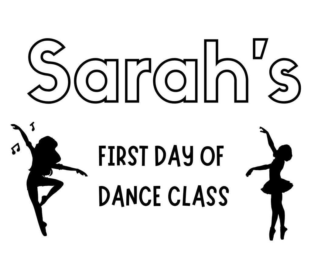 Up to 30 Individualized Coloring Page - First Day of Dance Class (up to ...