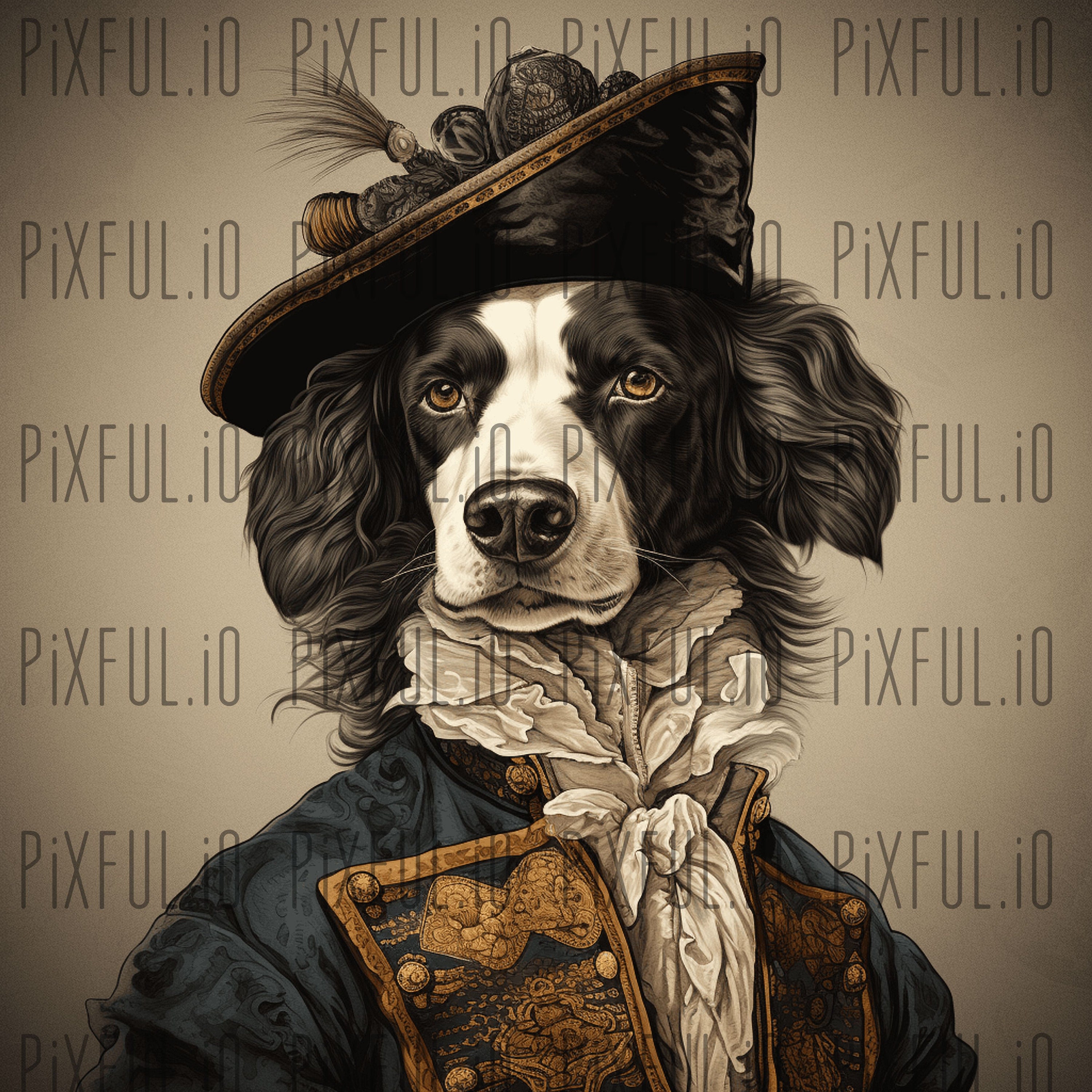 1700s Vintage Dog Illustration 2 Digital Paper 24 Pack, Junk Journal ...