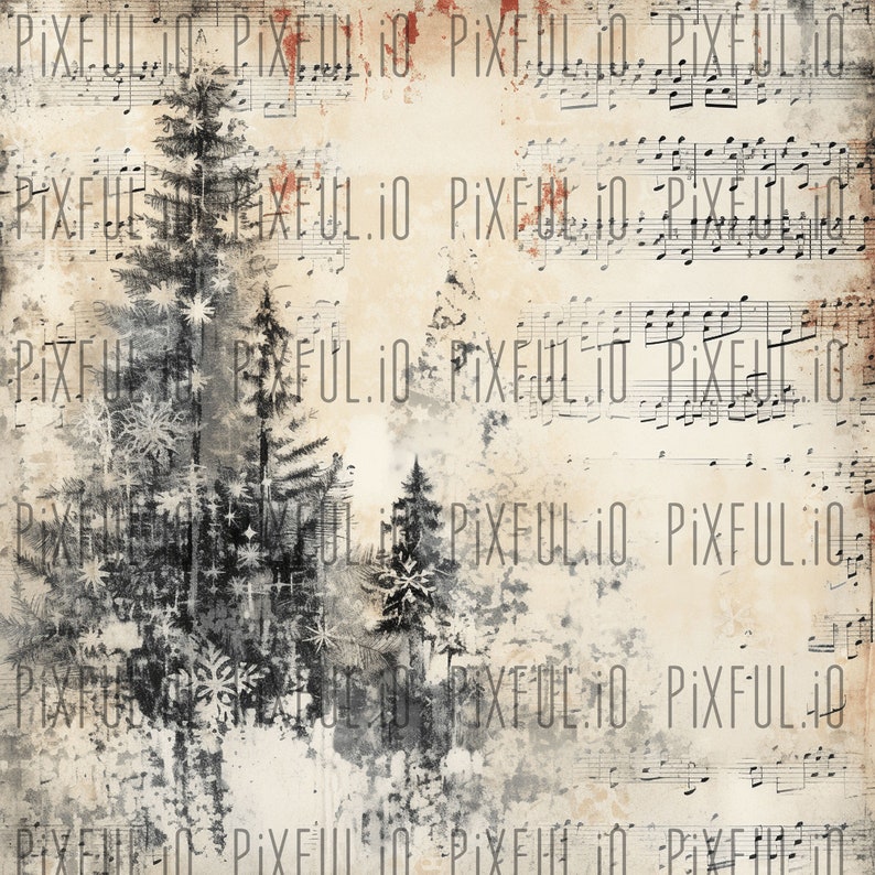 Christmas Paper, Muted Tones Digital Paper 24 Pack, Junk Journal Kit ...
