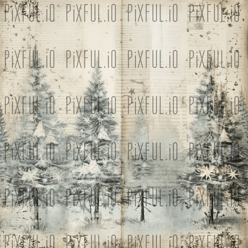 Christmas Paper, Muted Tones Digital Paper 24 Pack, Junk Journal Kit ...