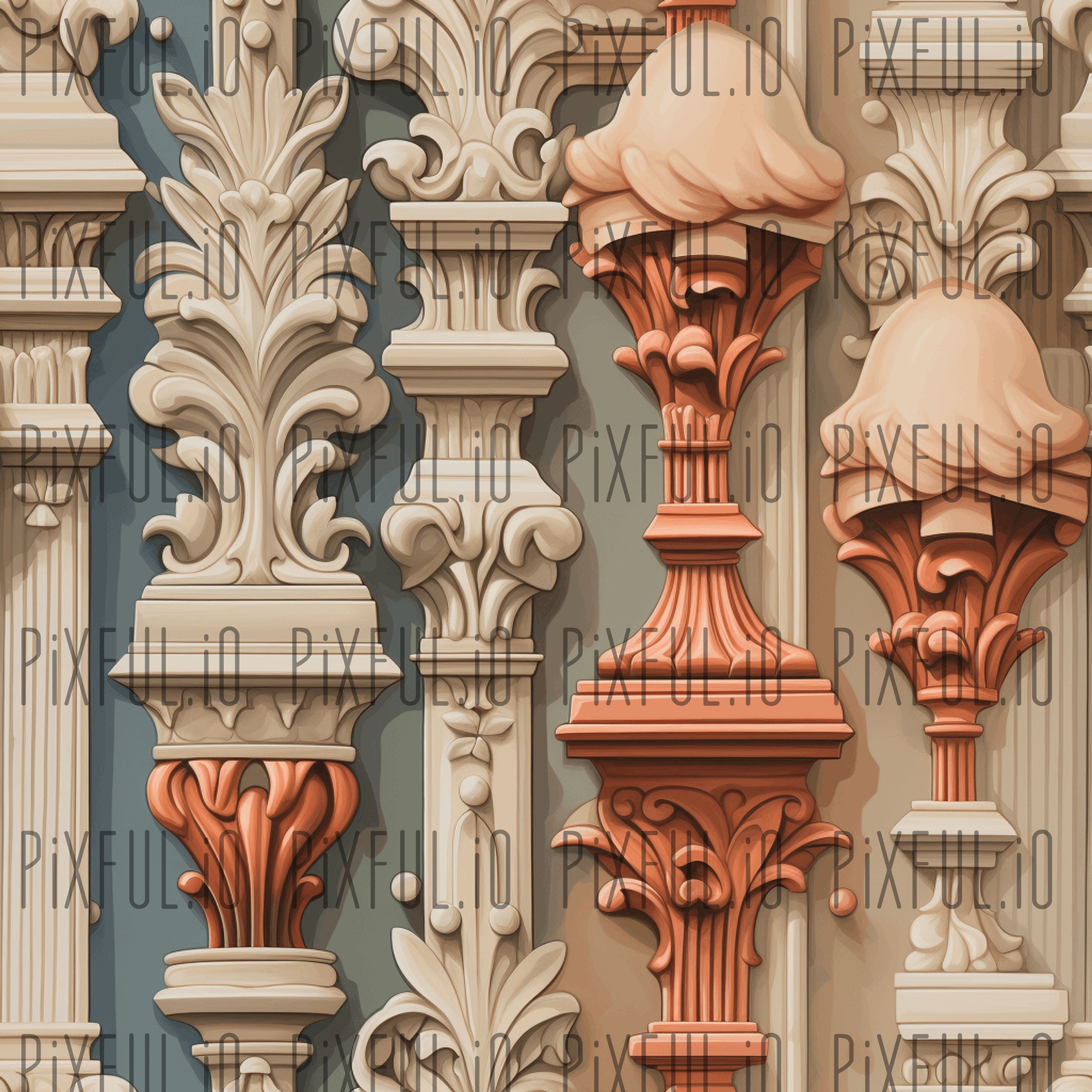 Seamless Trompe L'oeil Illiusions Patterns, Digital Paper 24 Pack, Junk ...