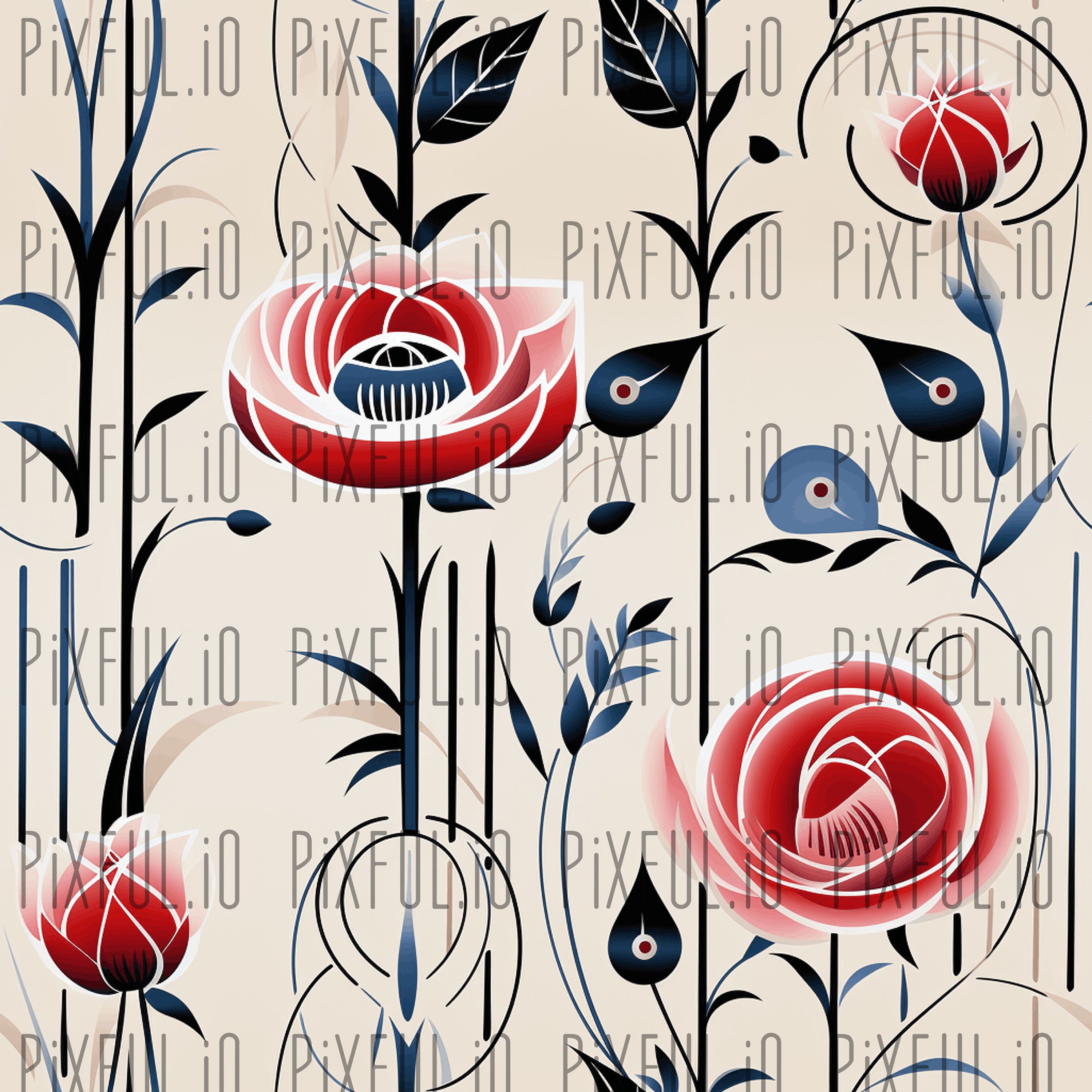 Seamless Mackintosh Pattern Patterns, Digital Paper 24 Pack, Junk ...