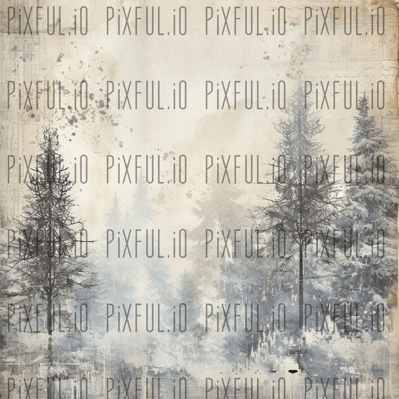 Christmas Paper, Muted Tones Digital Paper 24 Pack, Junk Journal Kit ...