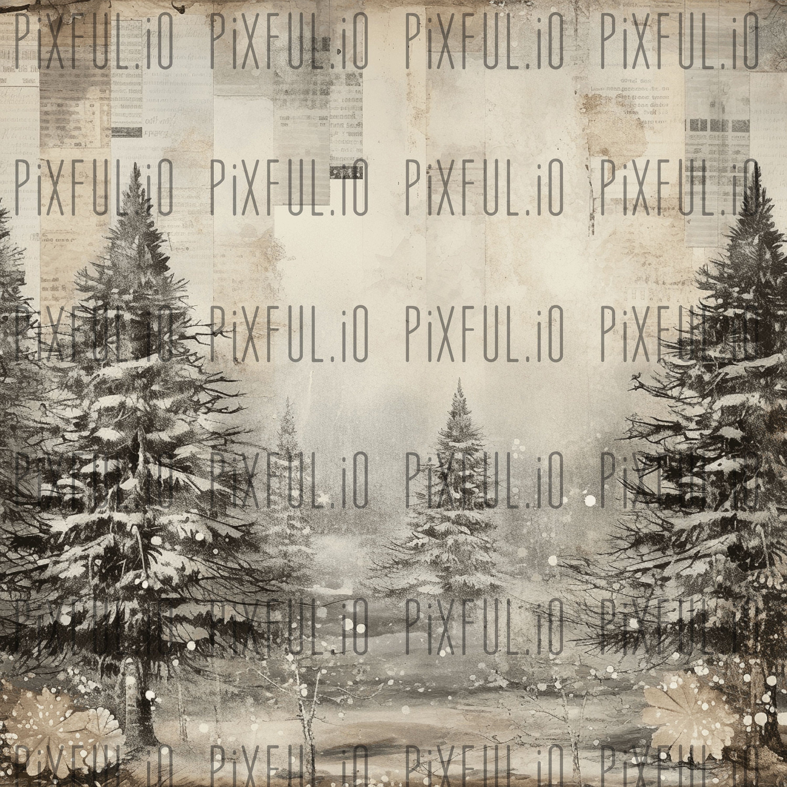 Christmas Paper, Muted Tones Digital Paper 24 Pack, Junk Journal Kit ...