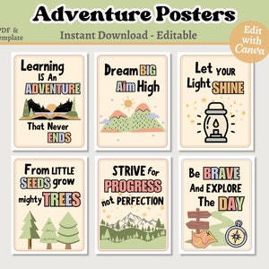 Classroom Inspirational Posters, Printable & Editable Growth Mindset ...