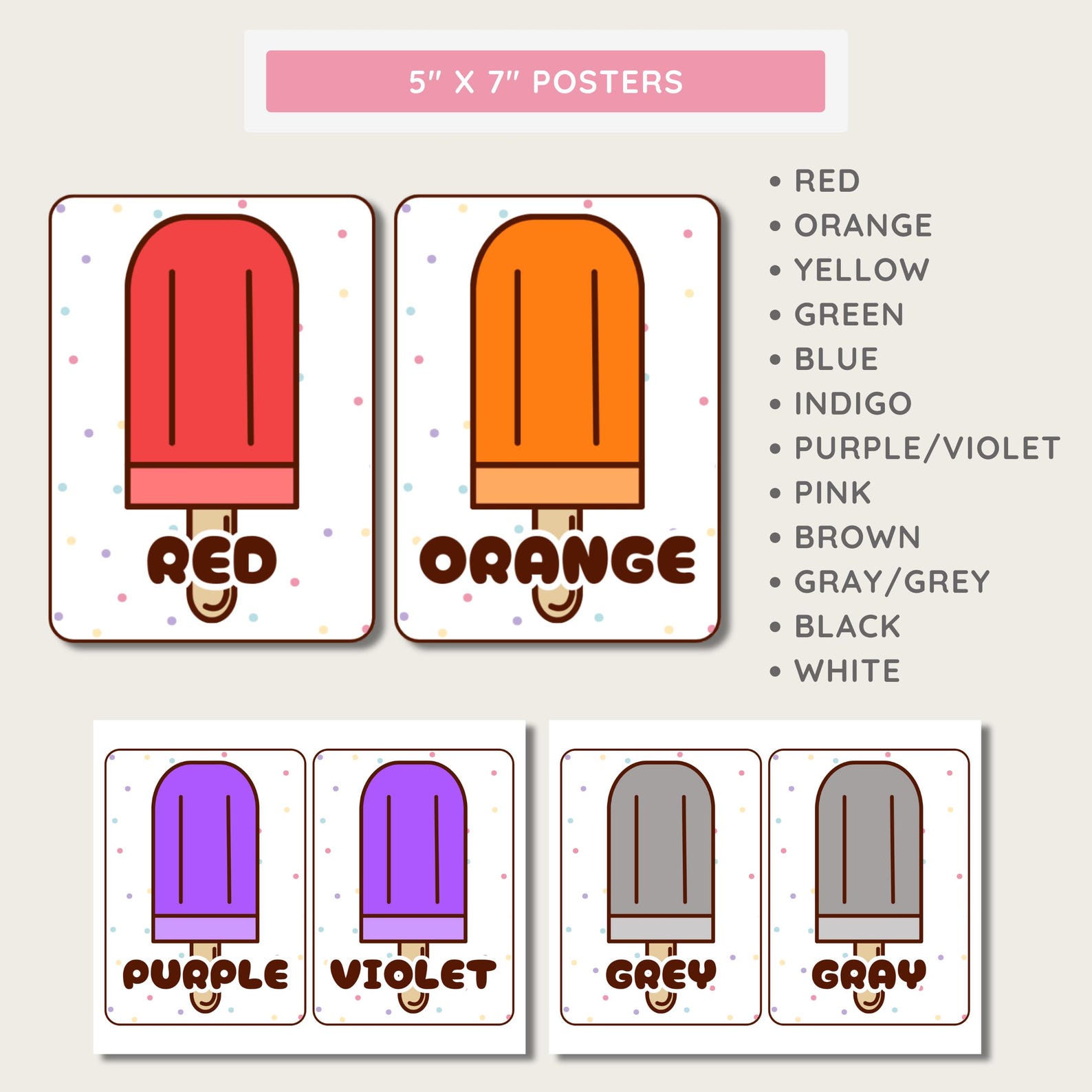 Classroom Color Posters: Sweet Treats Theme (printable & Editable) - Etsy