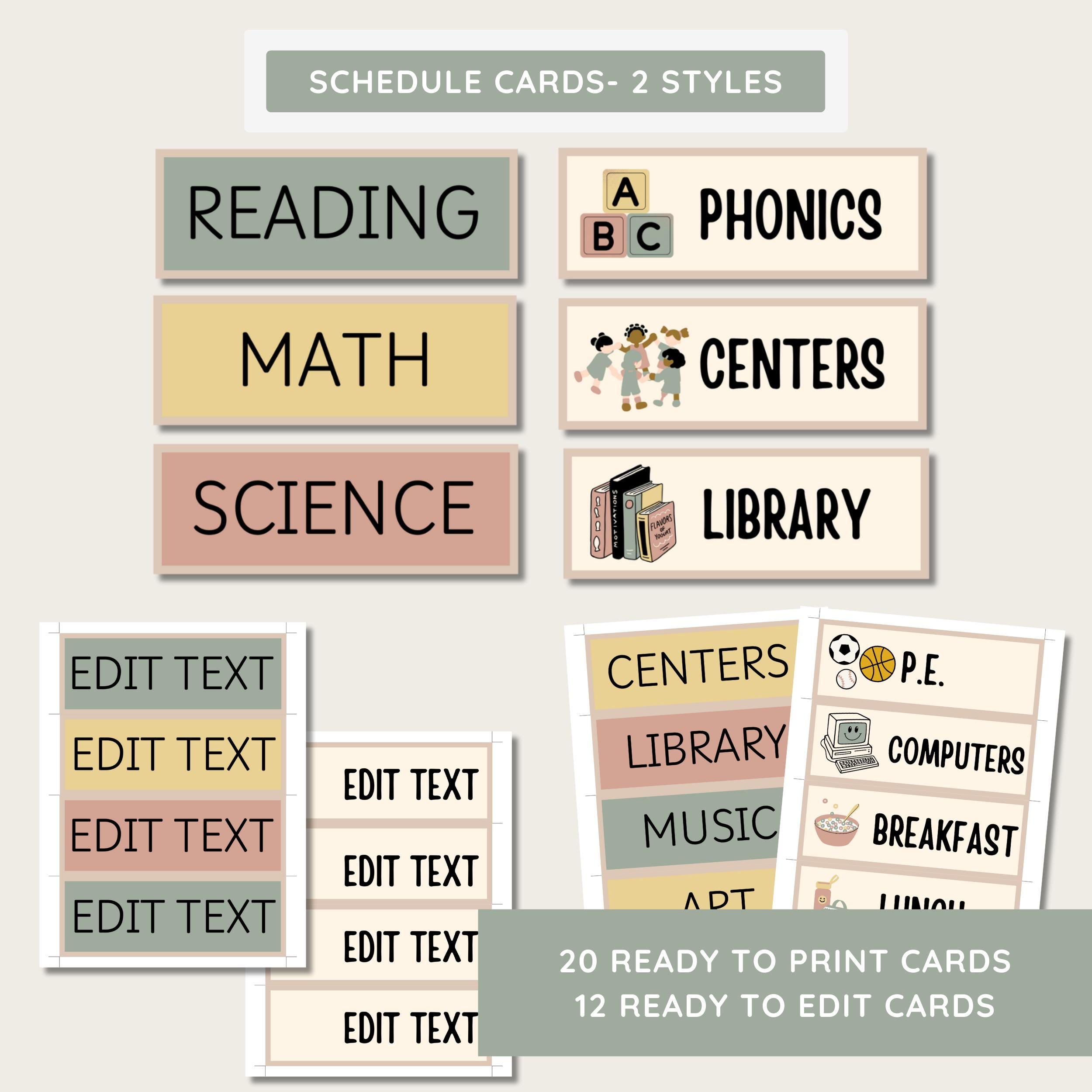 Calm Daisy Class Schedule Kit: Printable Classroom Decor (canva ...