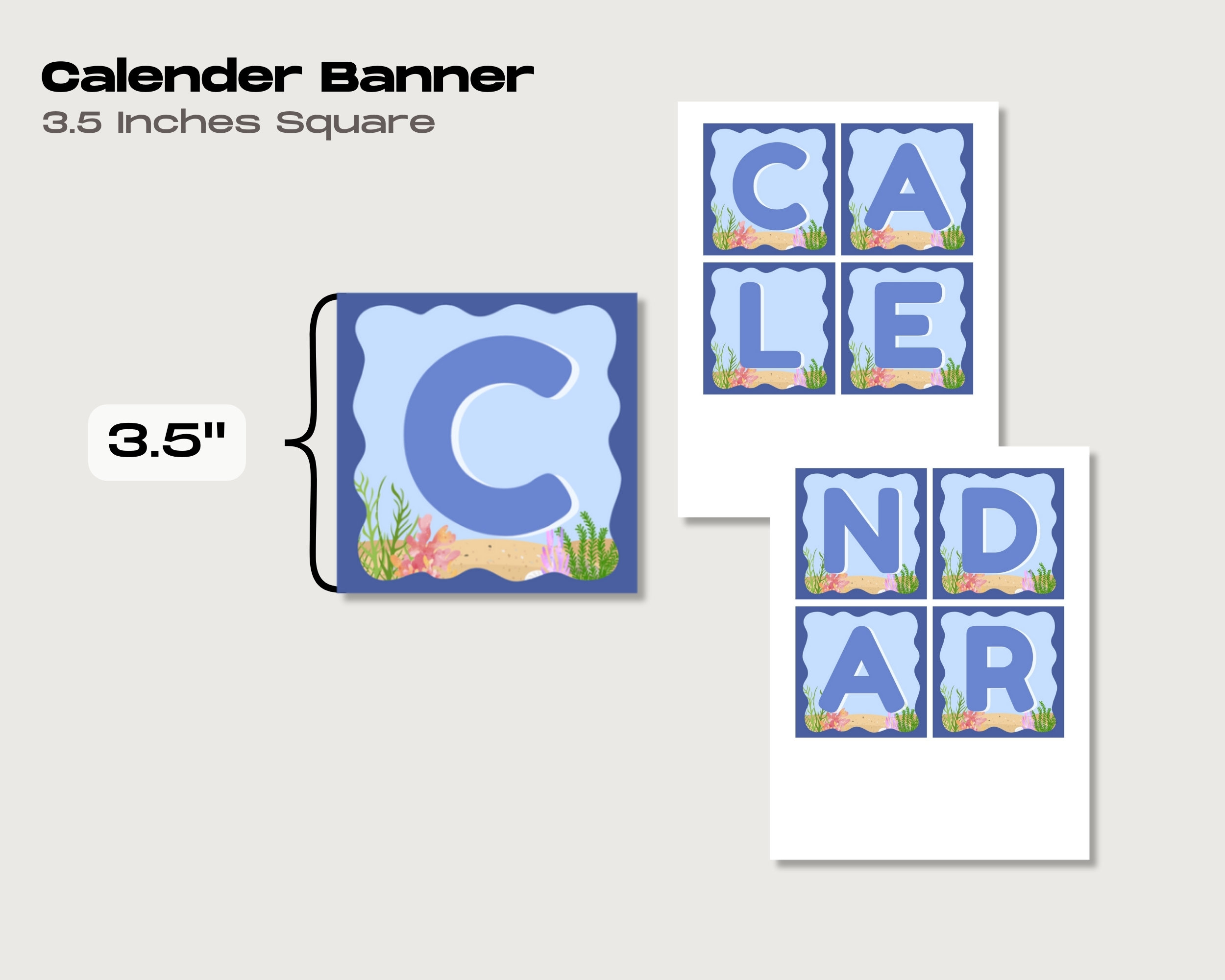 Ocean Theme Calendar Bundle, Printable & Editable Classroom Calendar ...