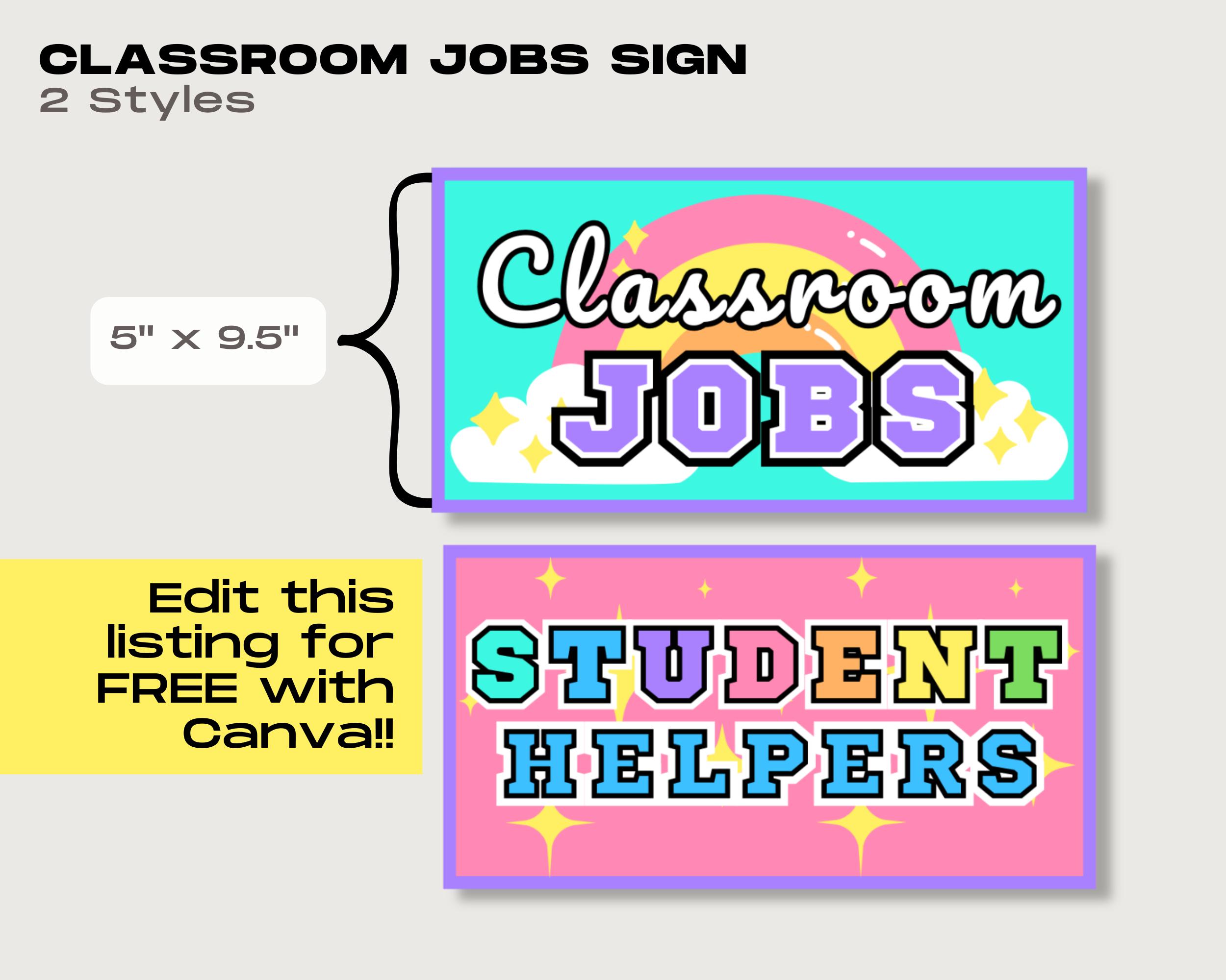 Editable Pastel Classroom Jobs Display, Printable Student Helpers ...