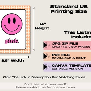 Retro Color Posters, Editable Happy Color Prints, Basic Color Printable ...