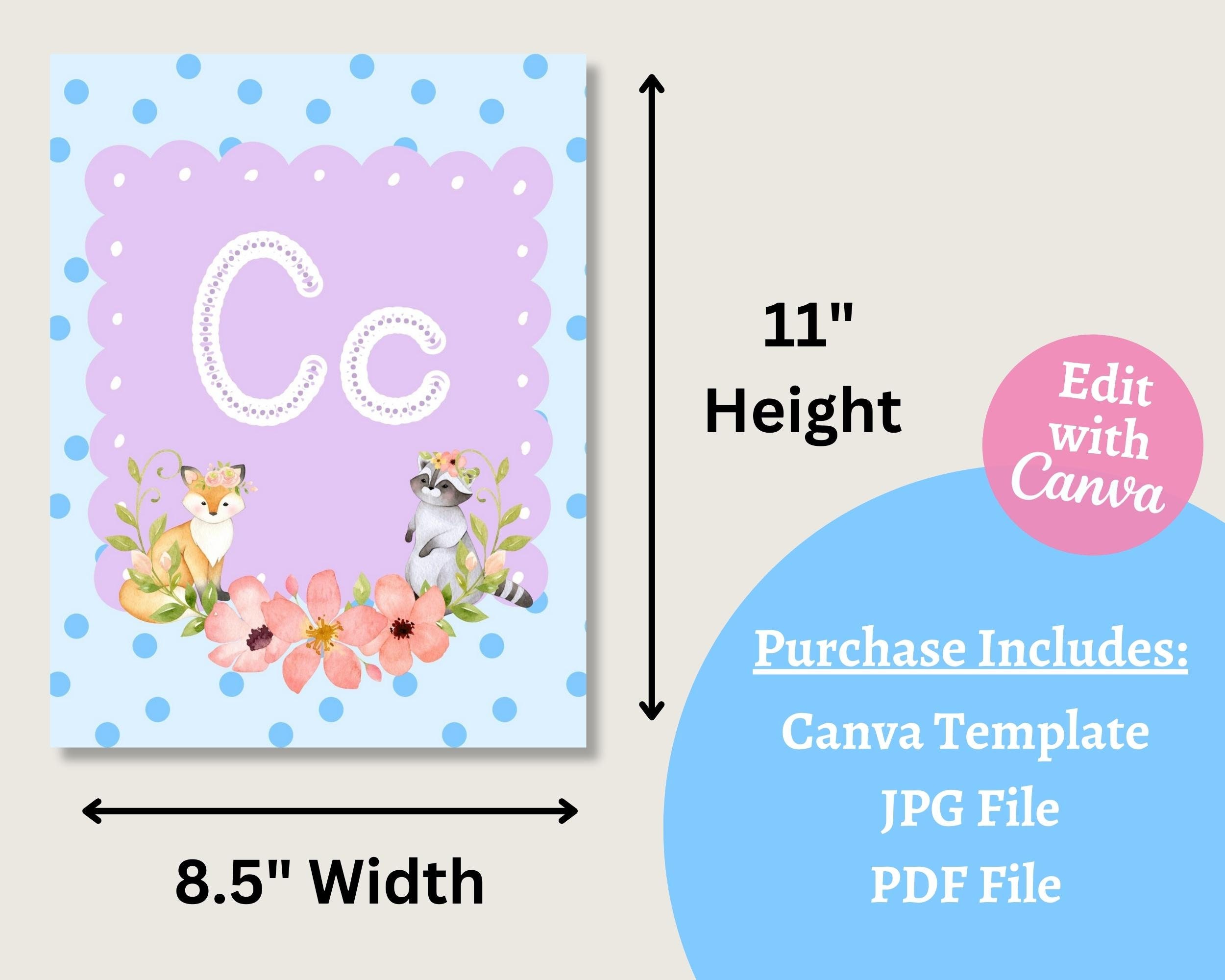 Woodland Animal Alphabet A-Z Posters Classroom Alphabet - Etsy