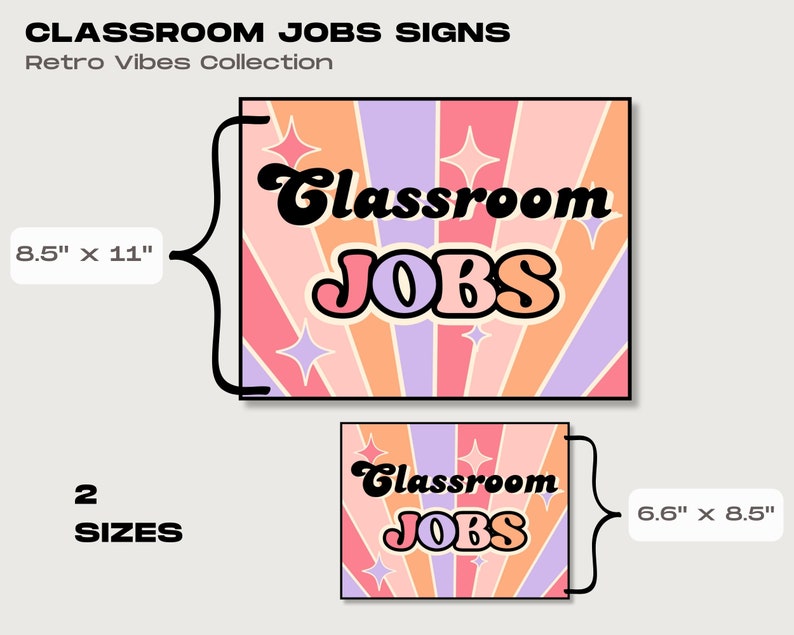 Retro Classroom Jobs Printable, Editable Classroom Jobs Display ...