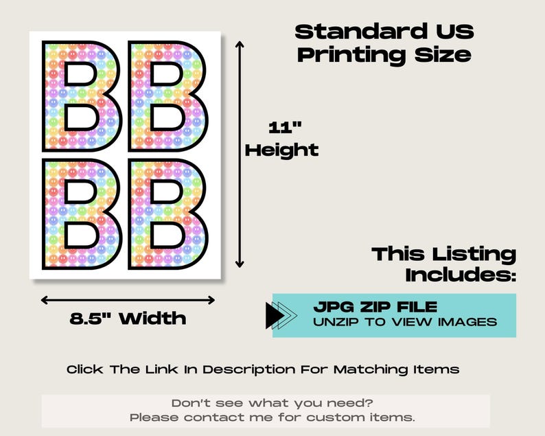 Rainbow Happy Face Bulletin Board Letters, Printable A-Z Display ...