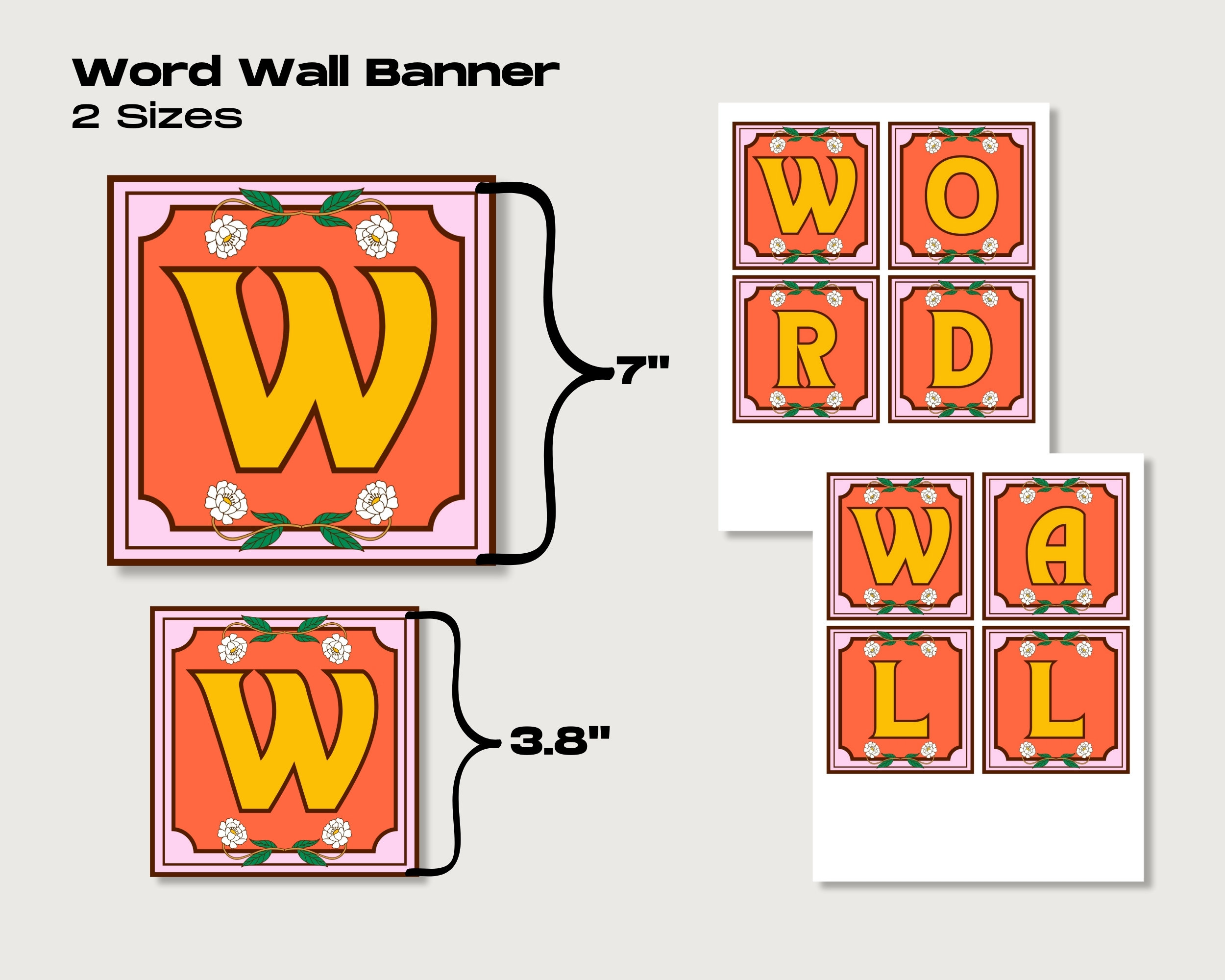 Word Wall Display, Printable & Editable Word Wall Bulletin Board, Sight ...