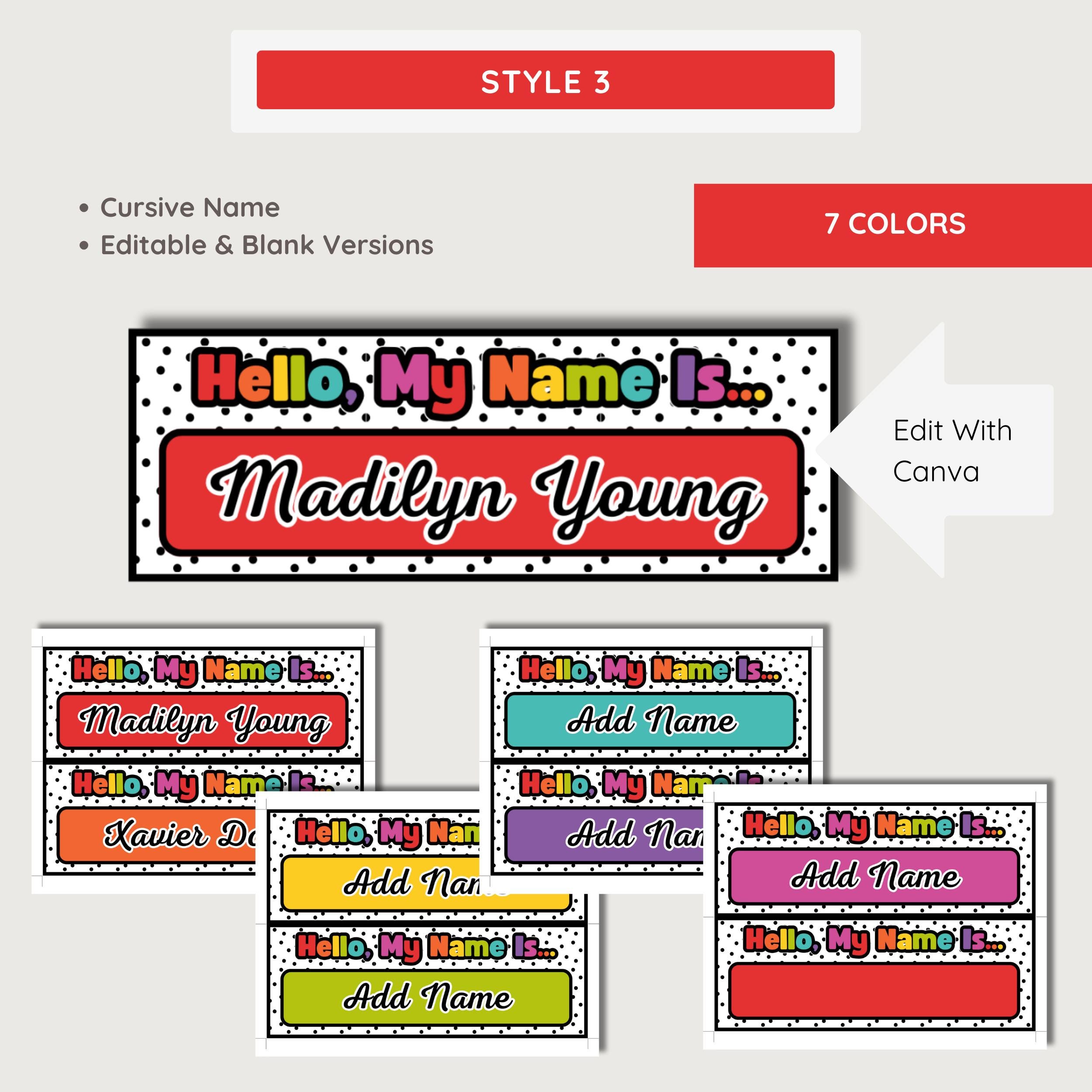 Rainbow Student Name Tags, Printable & Editable Classroom Student Desk ...