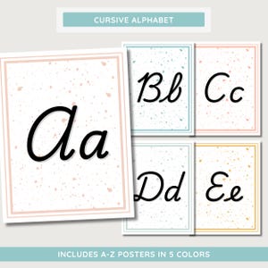 Calm Modern ASL Alphabet Classroom Posters, Neutral A-Z Cursive ...