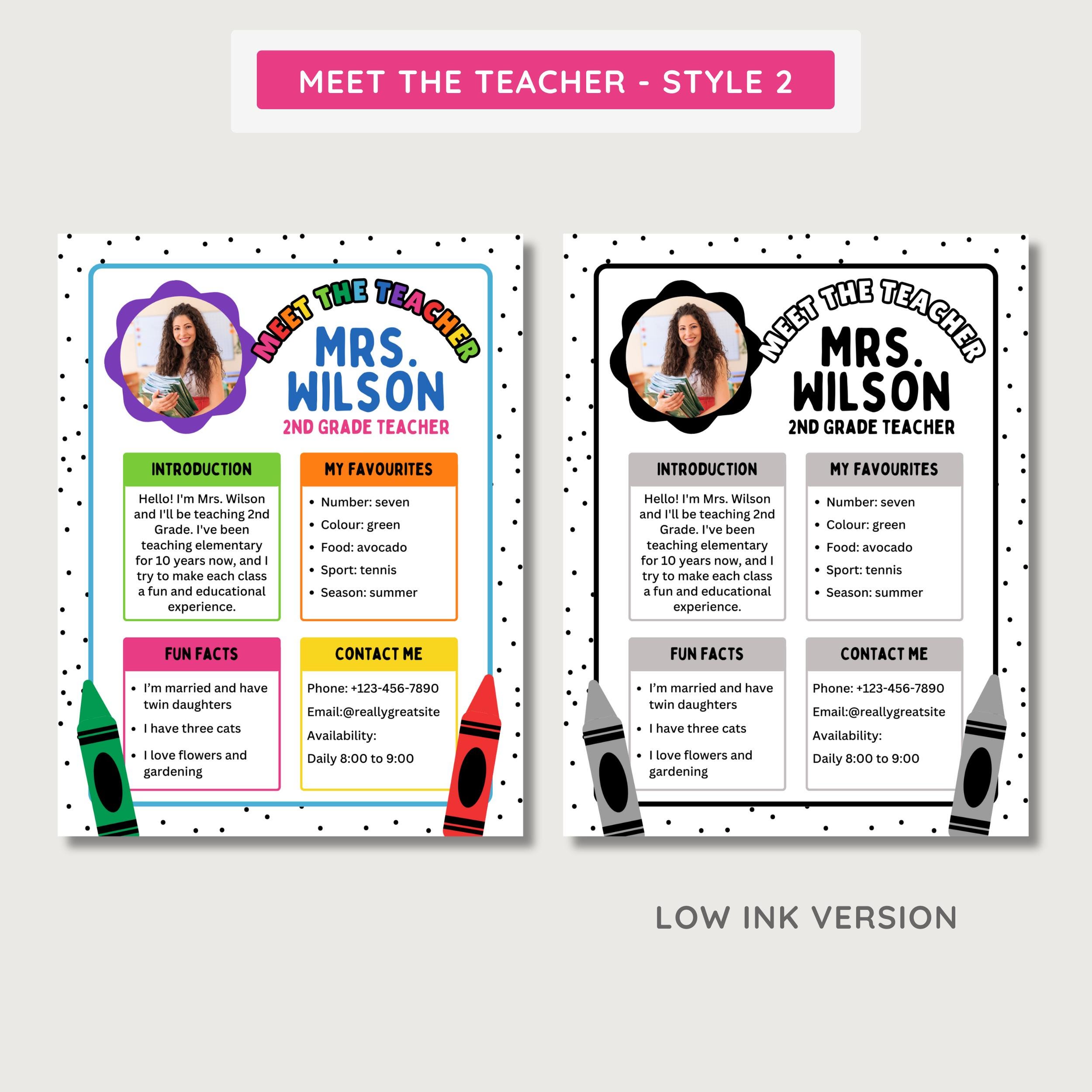 Rainbow Crayon Meet the Teacher Letter Template: Editable Printable ...