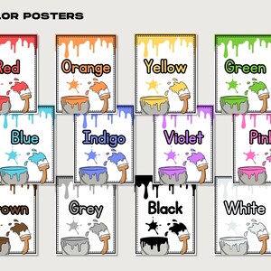Bright Rainbow Color Posters, Color Flash Cards, Editable Color Posters ...