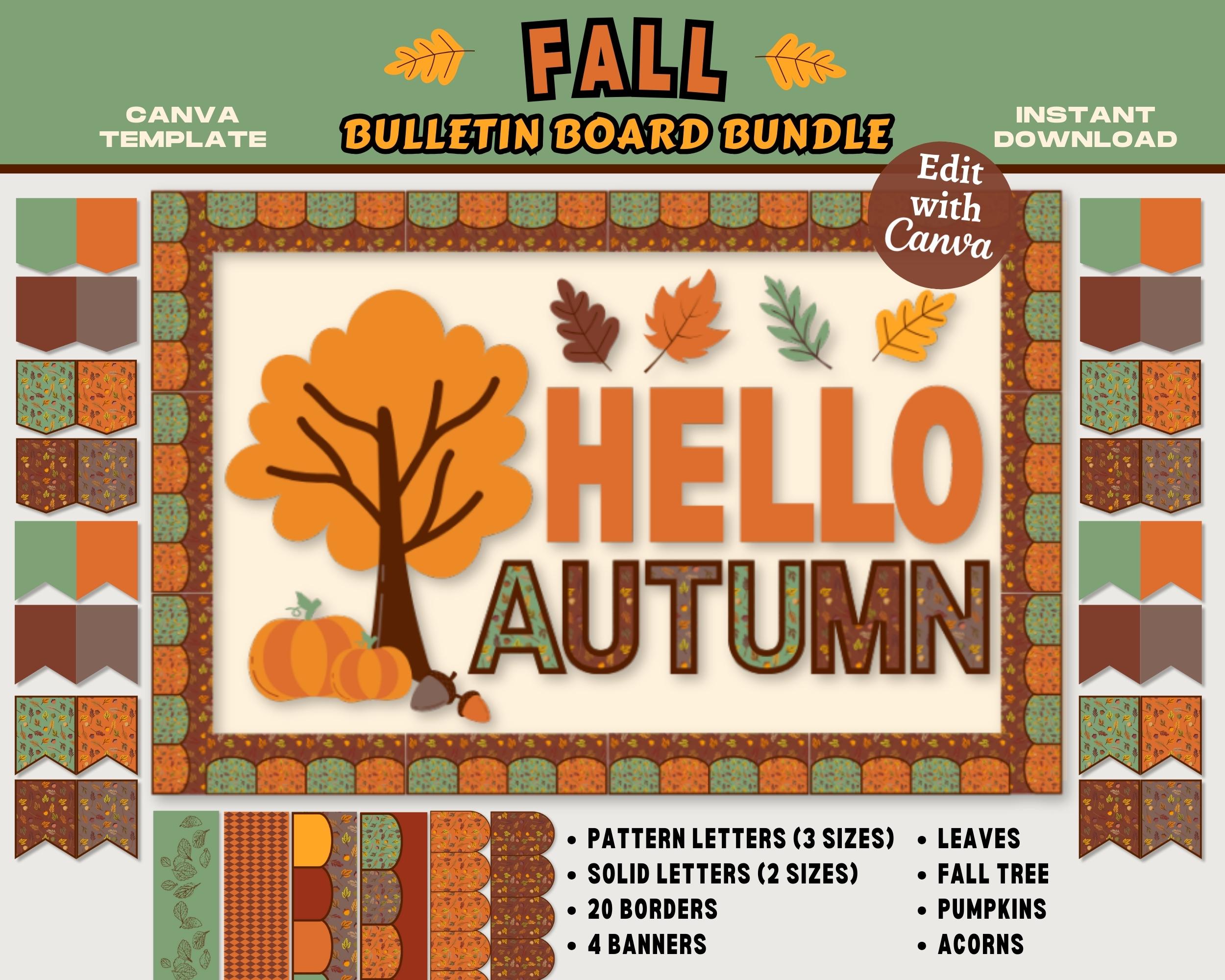 Fall Bulletin Board Bundle, Editable & Printable Autumn Bulletin Board ...