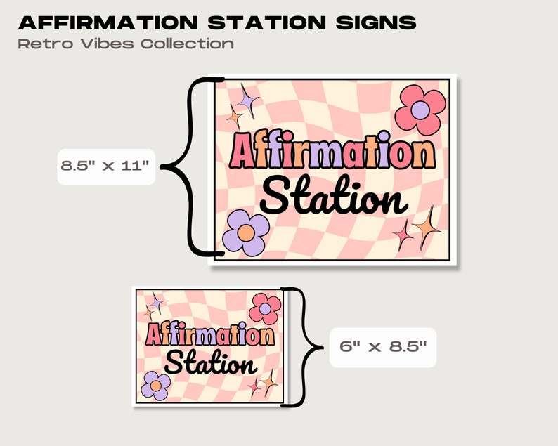 Retro Affirmation Station Printable, Editable Affirmation Posters ...
