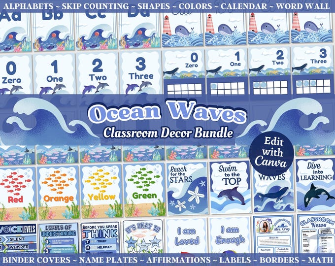 Ocean Calming Corner Posters: Breathing Techniques, Growth Mindset ...