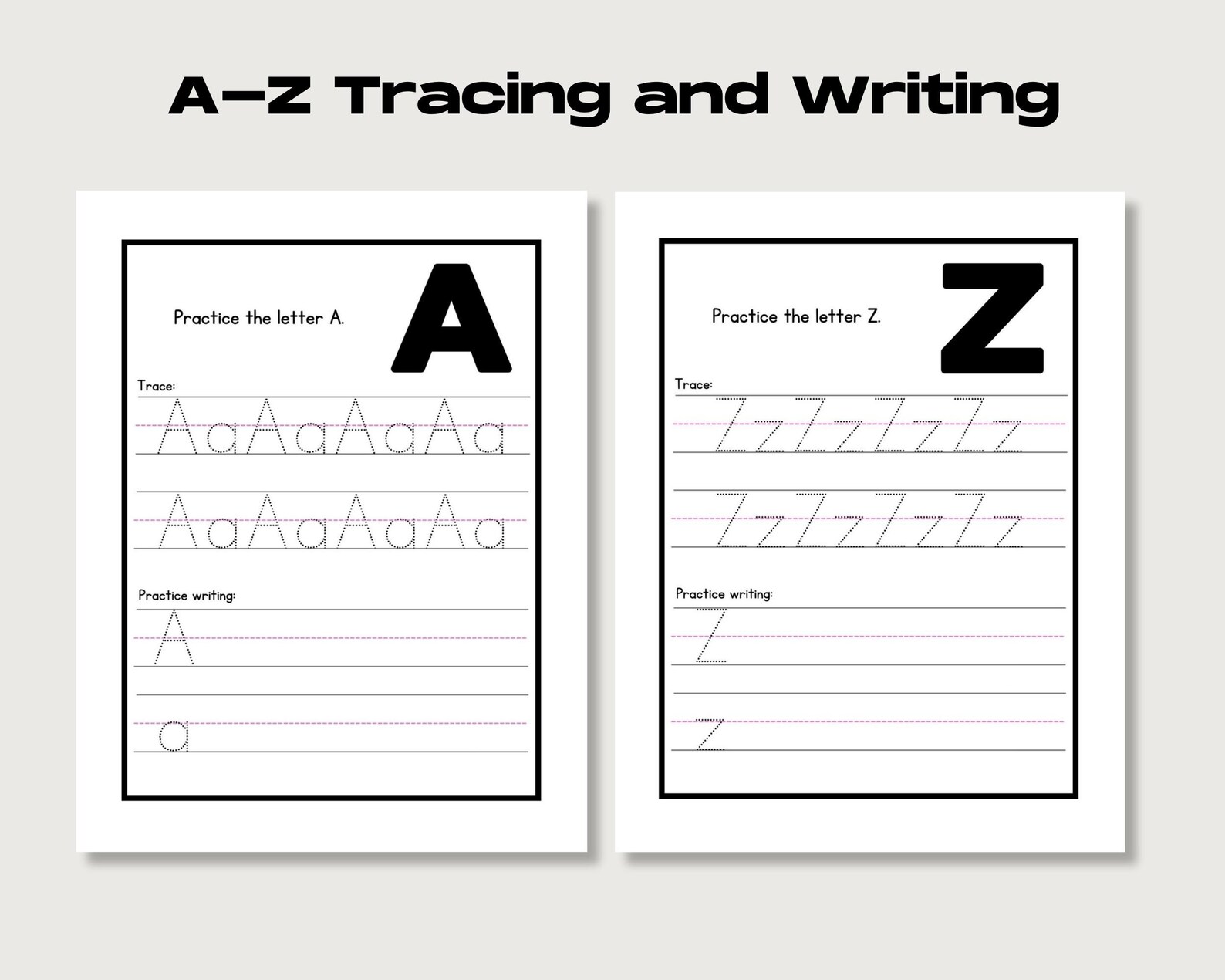 ABC Tracing and Writing Worksheets, ABC Finger Tracing Printable, Pre-k ...