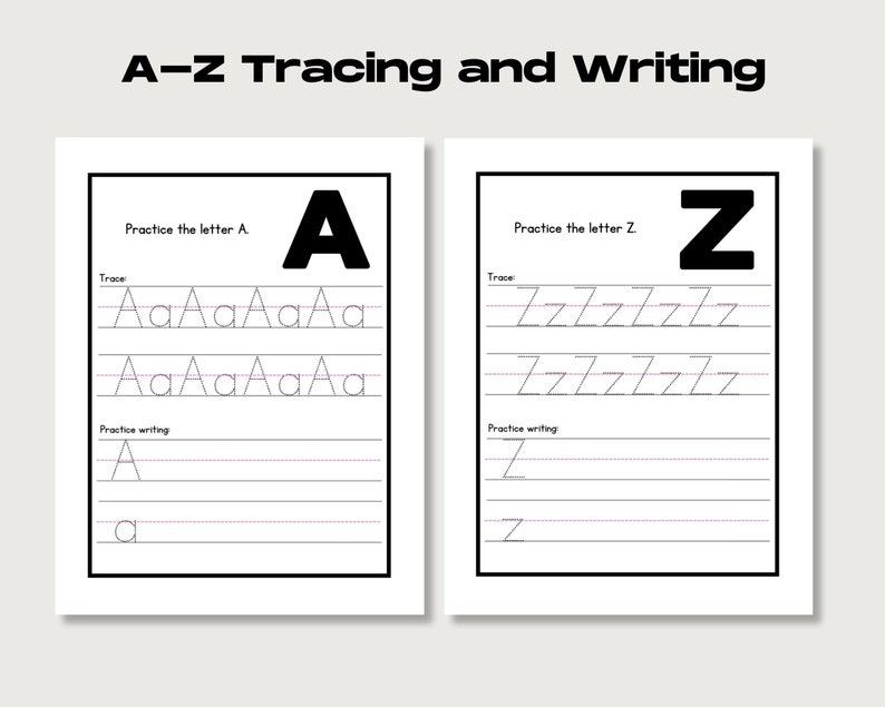 ABC Tracing and Writing Worksheets, ABC Finger Tracing Printable, Pre-k ...