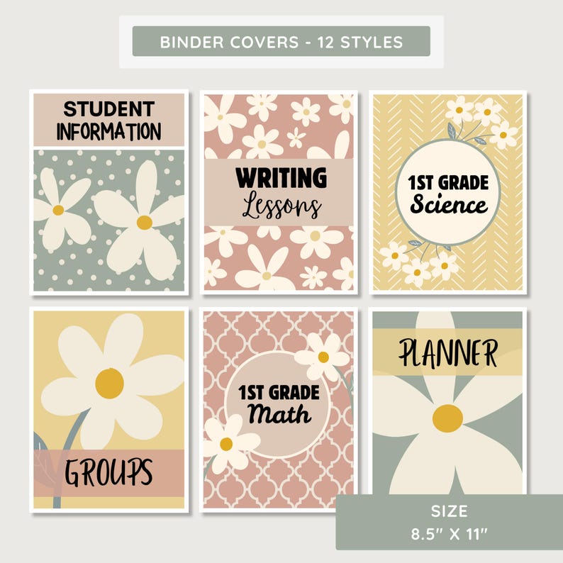 Printable Boho Binder Covers & Spines, Editable Teacher Binder Covers ...