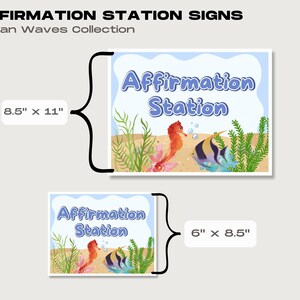 Ocean Theme Affirmation Station, Printable & Editable Affirmation ...