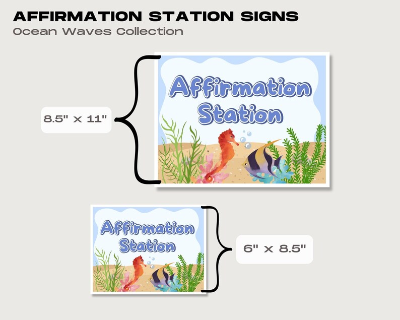 Ocean Theme Affirmation Station, Printable & Editable Affirmation ...