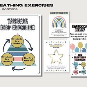 Calming Corner Posters, Breathing Exercises, Printable & Editable ...