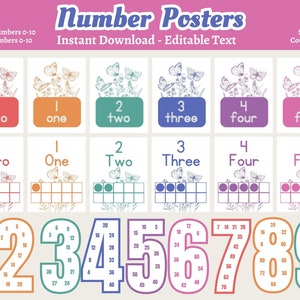 Rainbow Wildflower Classroom Decor Bundle: Editable Canva Templates ...