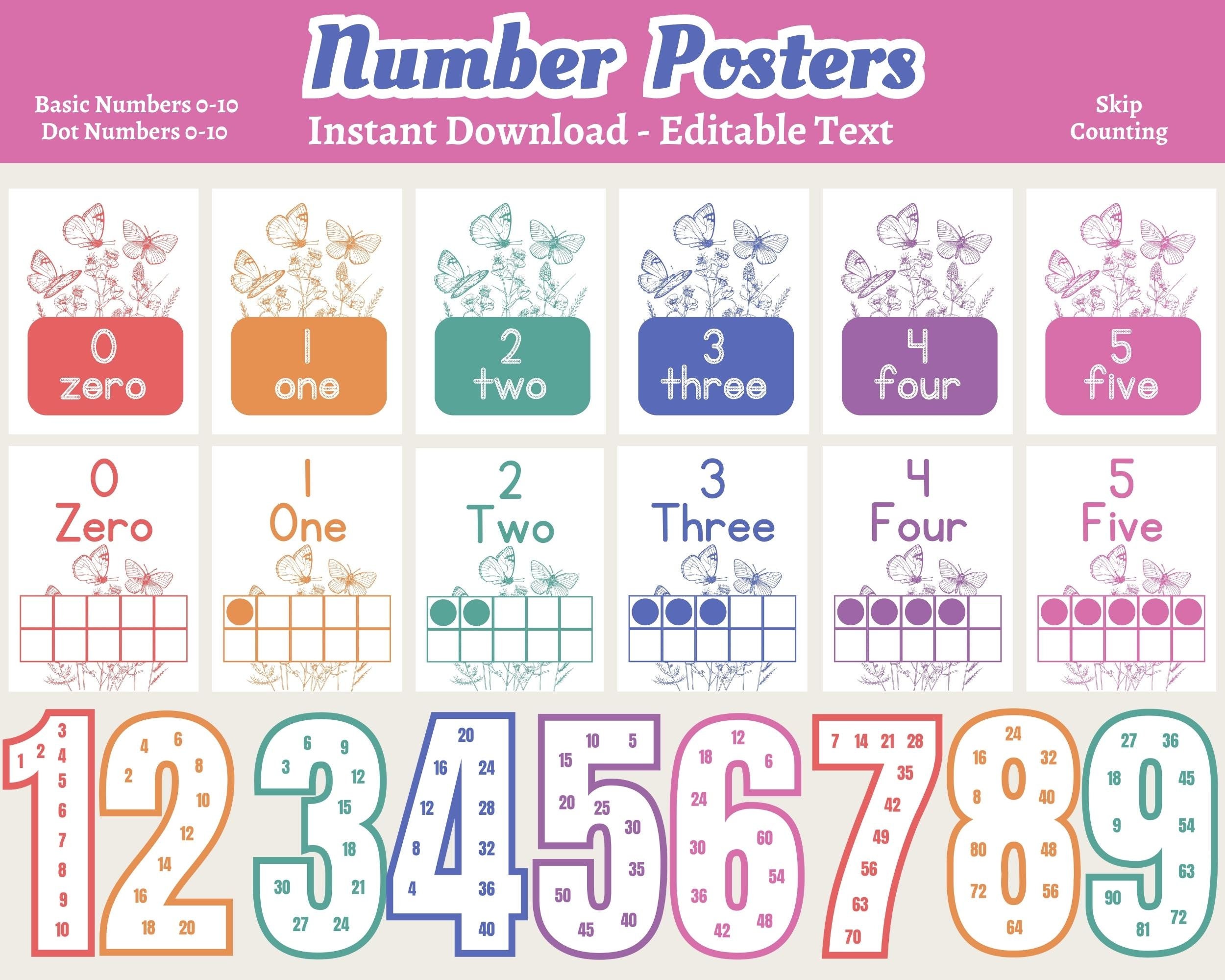 Rainbow Wildflower Classroom Decor Bundle: Editable Canva Templates ...