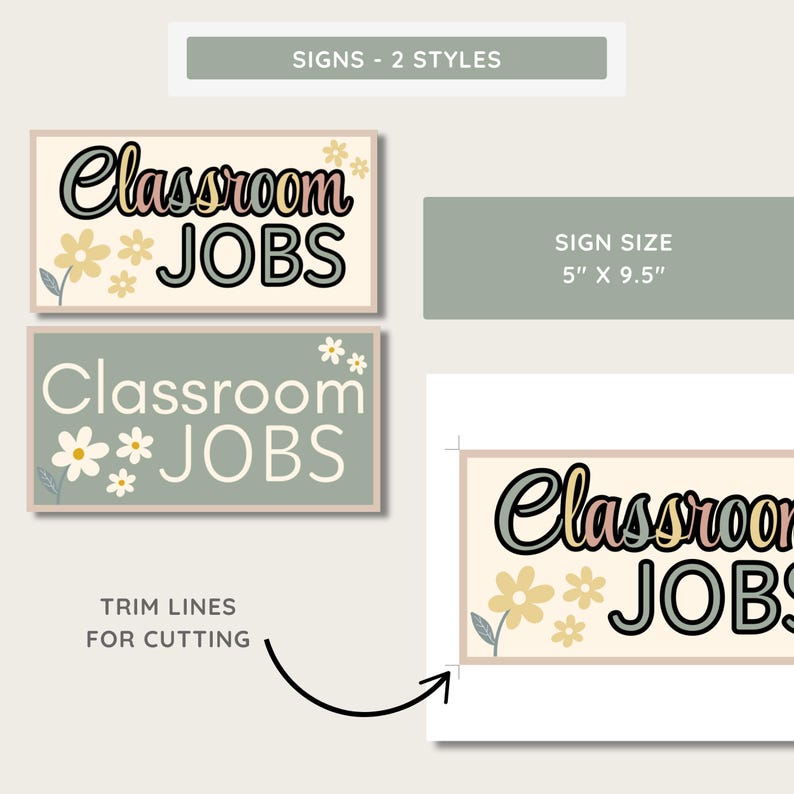 Boho Classroom Jobs Display, Printable Student Helpers Bulletin Board ...