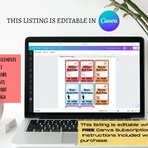 Rainbow Teacher Hall Pass: Editable Printable Lanyard (PDF) - Etsy