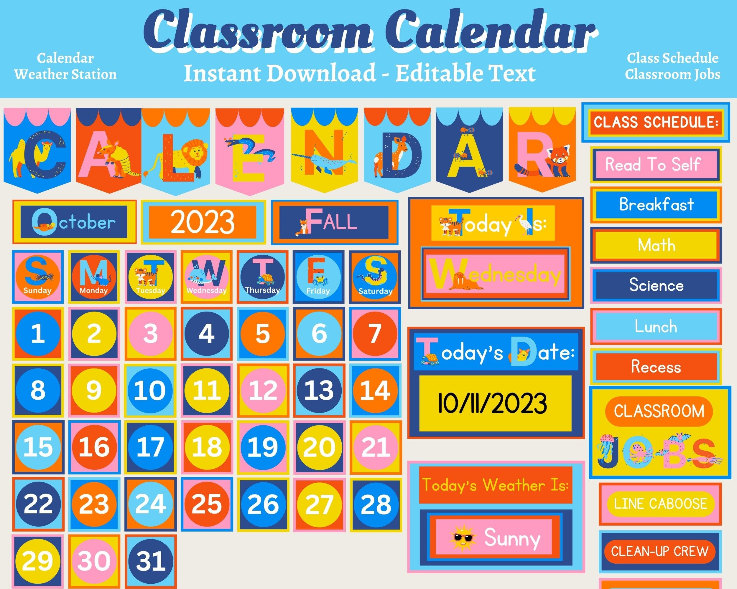 Animal Letters Classroom Decor Bundle, Editable Classroom Decor, Canva ...