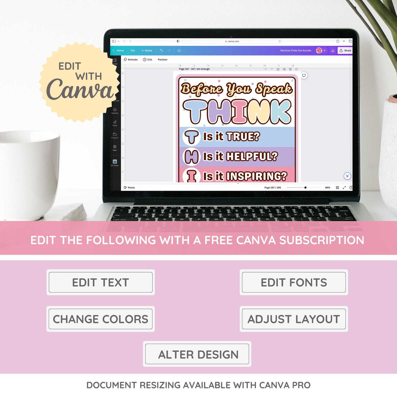 Before You Speak Think Classroom Poster, Printable & Editable Classroom ...