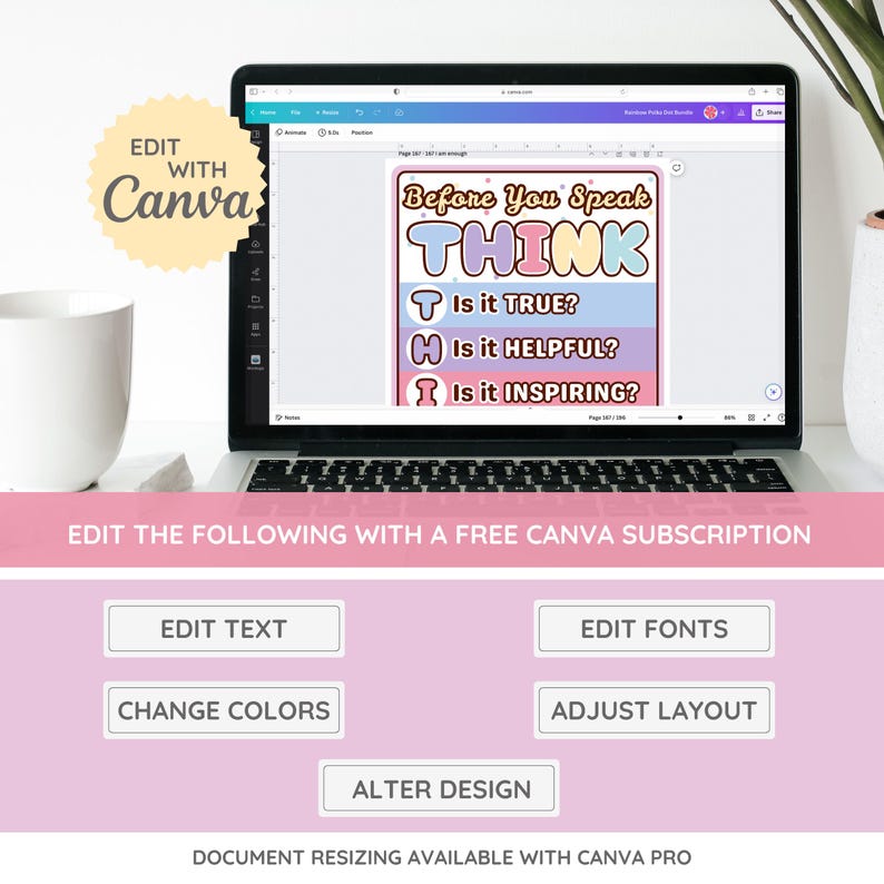 Before You Speak Think Classroom Poster, Printable & Editable Classroom ...