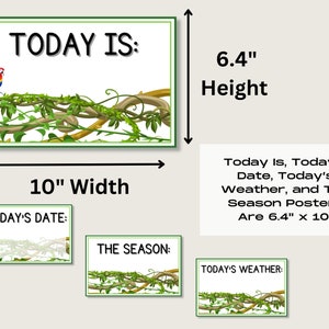 Jungle Calendar Bundle: Editable Classroom Decor (canva Template) - Etsy