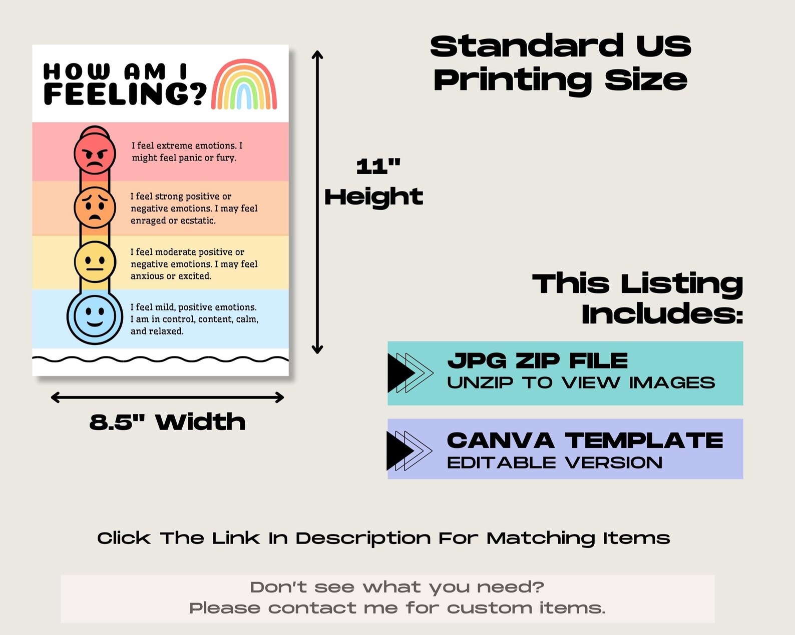 Rainbow Calming Corner Posters, Printable & Editable Breathing ...