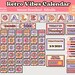 Retro Calendar Bundle, Editable Complete Calendar, Weather Station ...