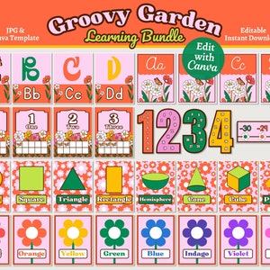 Groovy Garden Learning Posters, Printable & Editable Alphabet Posters ...