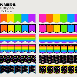 Neon Party Bulletin Board Kit: Editable Letters, Borders, Banners ...