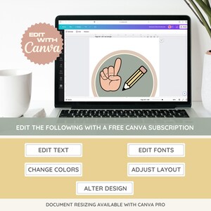 Boho Classroom Hand Signals Poster: Calm Daisy Decor (canva Template ...