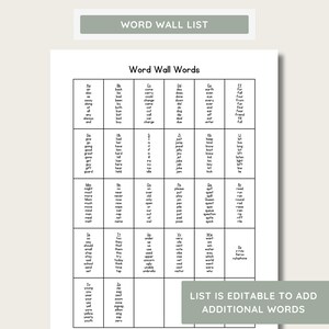 Boho Modern Word Wall, Printable Calming Word Wall Display, Editable ...