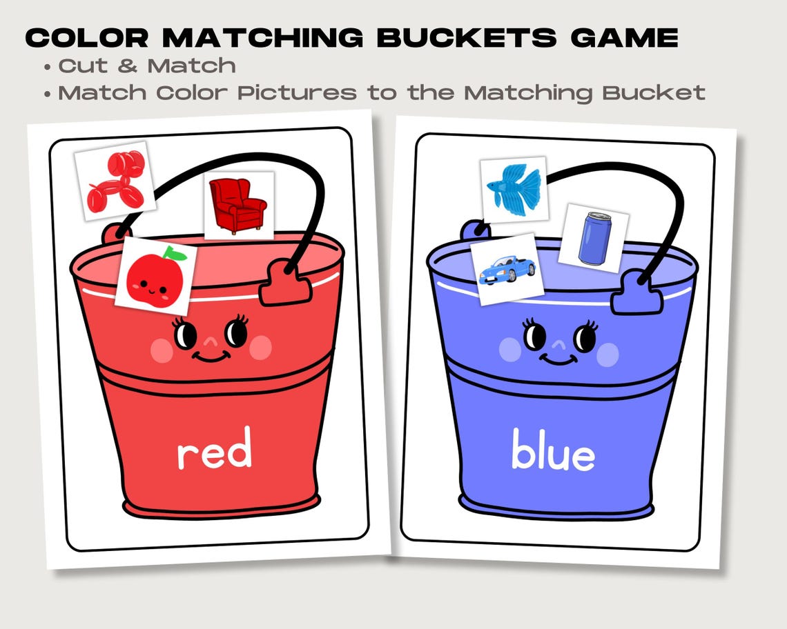 Color Matching Activity for Kids, Color Sorting Game, Printable ...