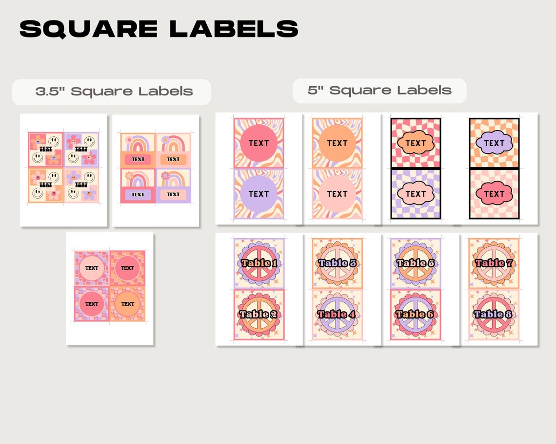 Retro Printable Labels, Editable Classroom Labels, Groovy Labels ...